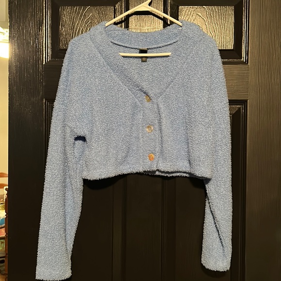 wild fable | Sweaters | Wild Fable Vneck Blue Cardigan Terry Cloth ...